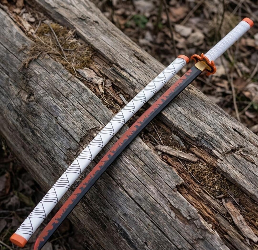 Handmade Flame Pattern Katana Sword: Full Tang Samurai Sword With ...
