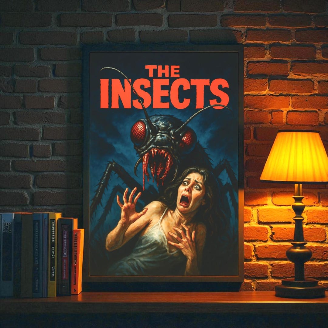 Retro Horror Movie Poster Insect Monster Movie Style Wall Art Giant Bug ...