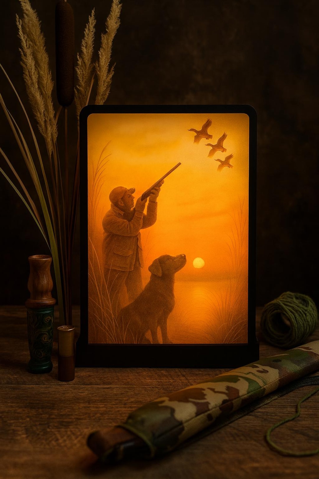Duck Hunter LED Light: Rustic Cabin Decor, Personalized Hunting Gift - Etsy