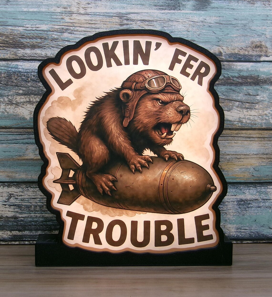 Wwii-style Beaver Bomber Night Light: Aviation Decor - Etsy