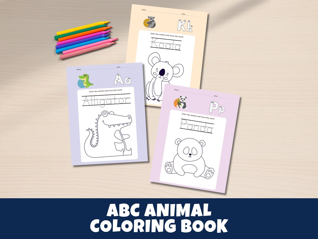 Kids ABC Coloring Book - Kids Printable Activity - Preschool Learning ...