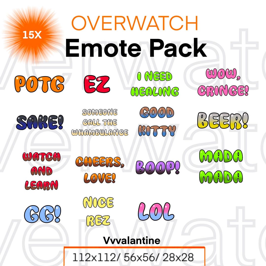 Overwatch Text Twitch Emote | Voice Line Emote | Overwatch | Discord ...
