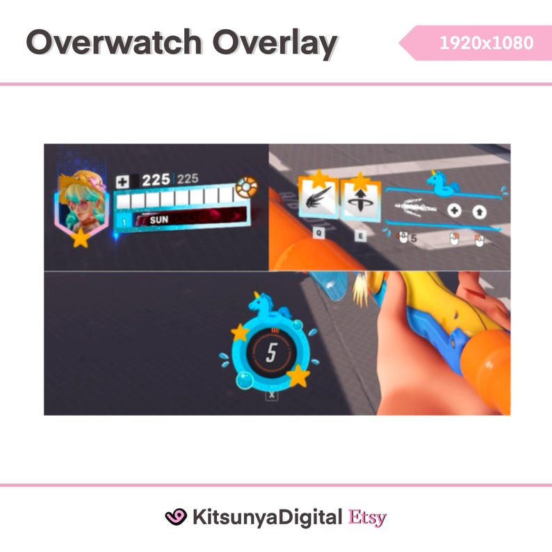 Poolside Mercy Overlay | Overwatch Twitch Stream HUD for OBS ...