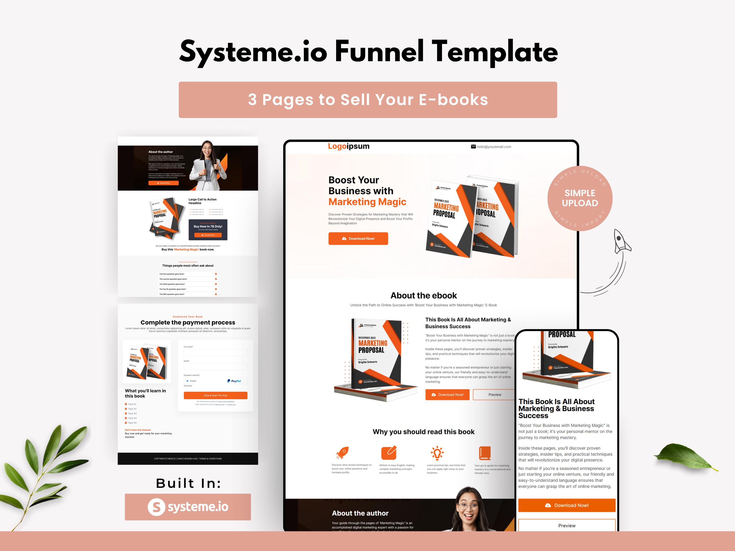 E-book Funnel Template Built in Systeme.io | Sell Your E-book Like a ...