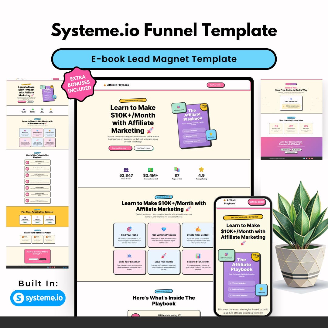 Systeme.io Funnel Template | Lead Generation Ebook Funnel | Digital ...