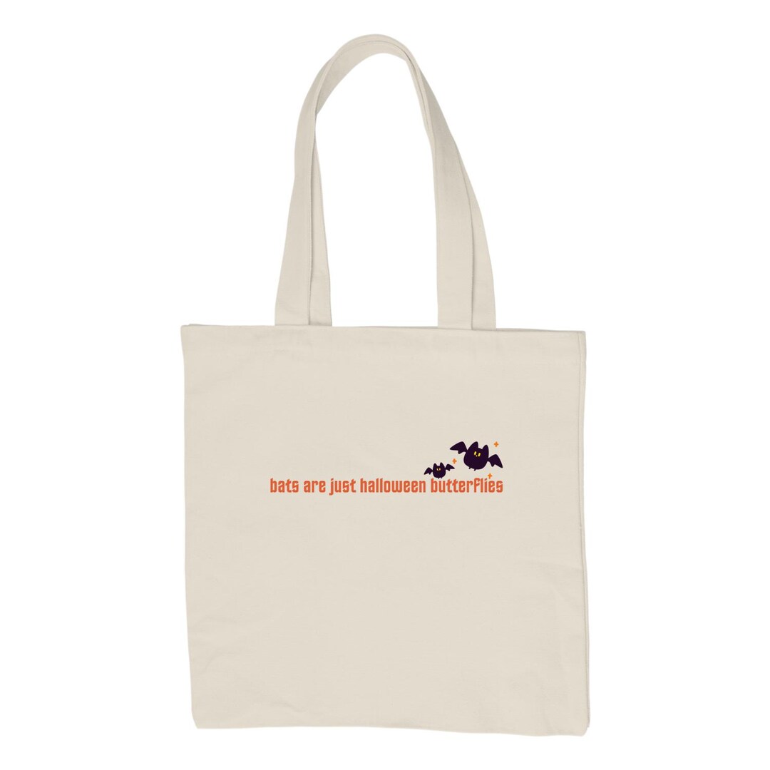 Halloween Tote Bag | Bats Are Just Halloween Butterflies - Etsy