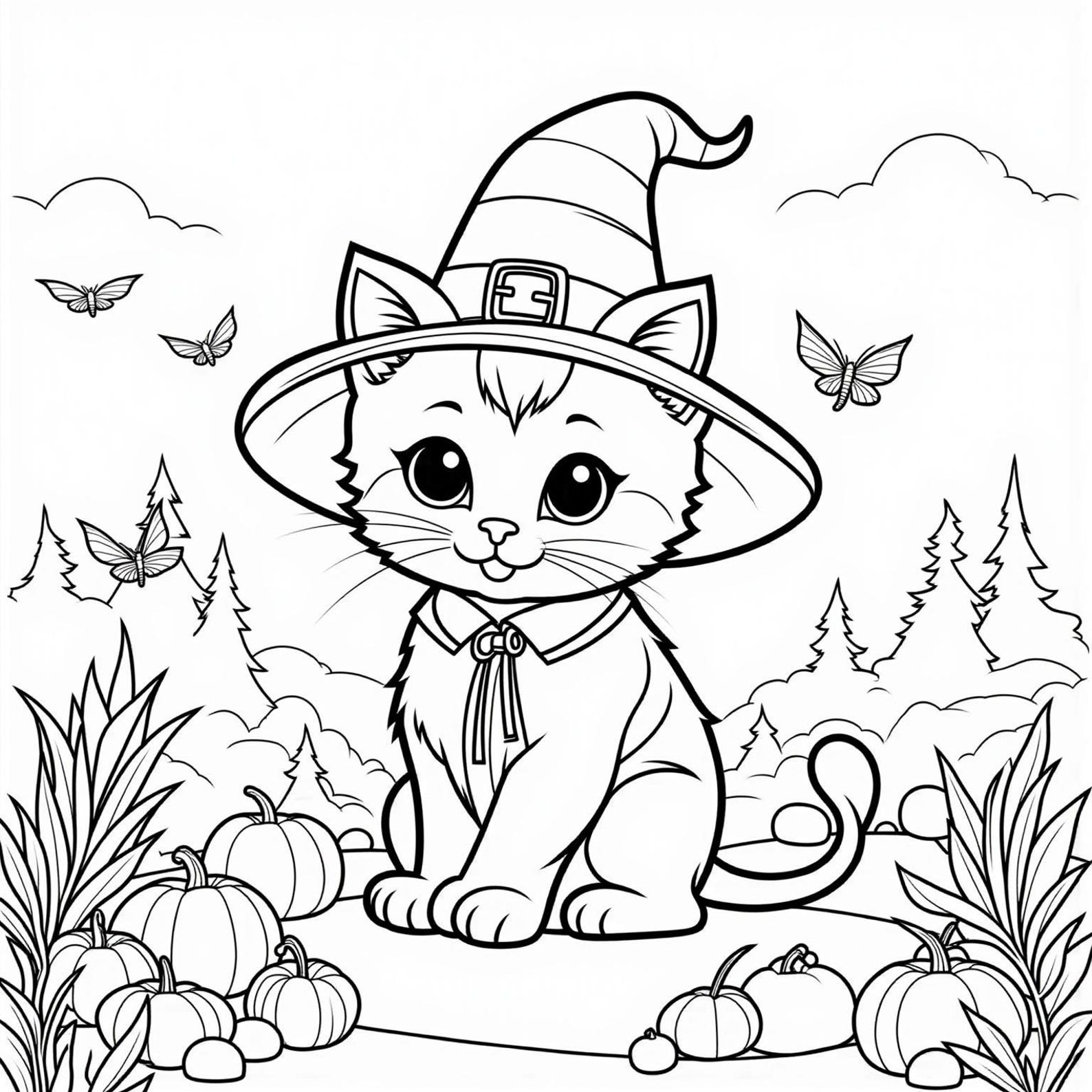Digital Cat and Dog Halloween Fall Coloring Pages - Etsy