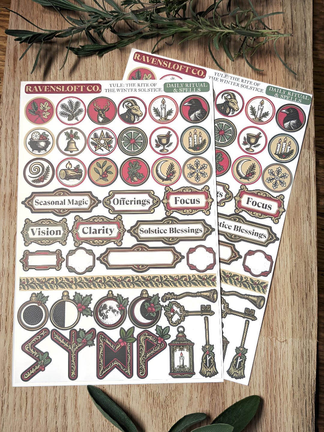 Yule Sabbat Planner Sticker Sheets, Pagan Wiccan Journal Stickers ...
