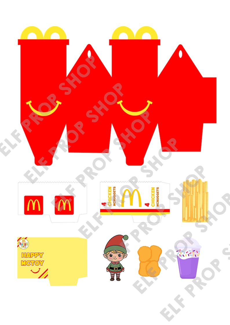 Tiny Happy Meal Mcdonalds Box - Printable - Etsy