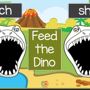 Beginning Consonant Digraphs Activity | Feed the Dino Printable Game ...