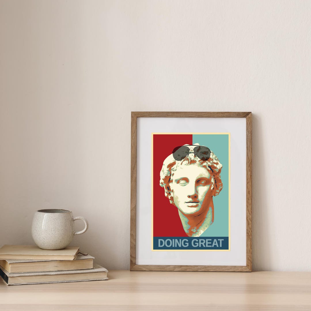 Alexander Statue Pop Art Poster, Modern Home Decor (instant Download ...