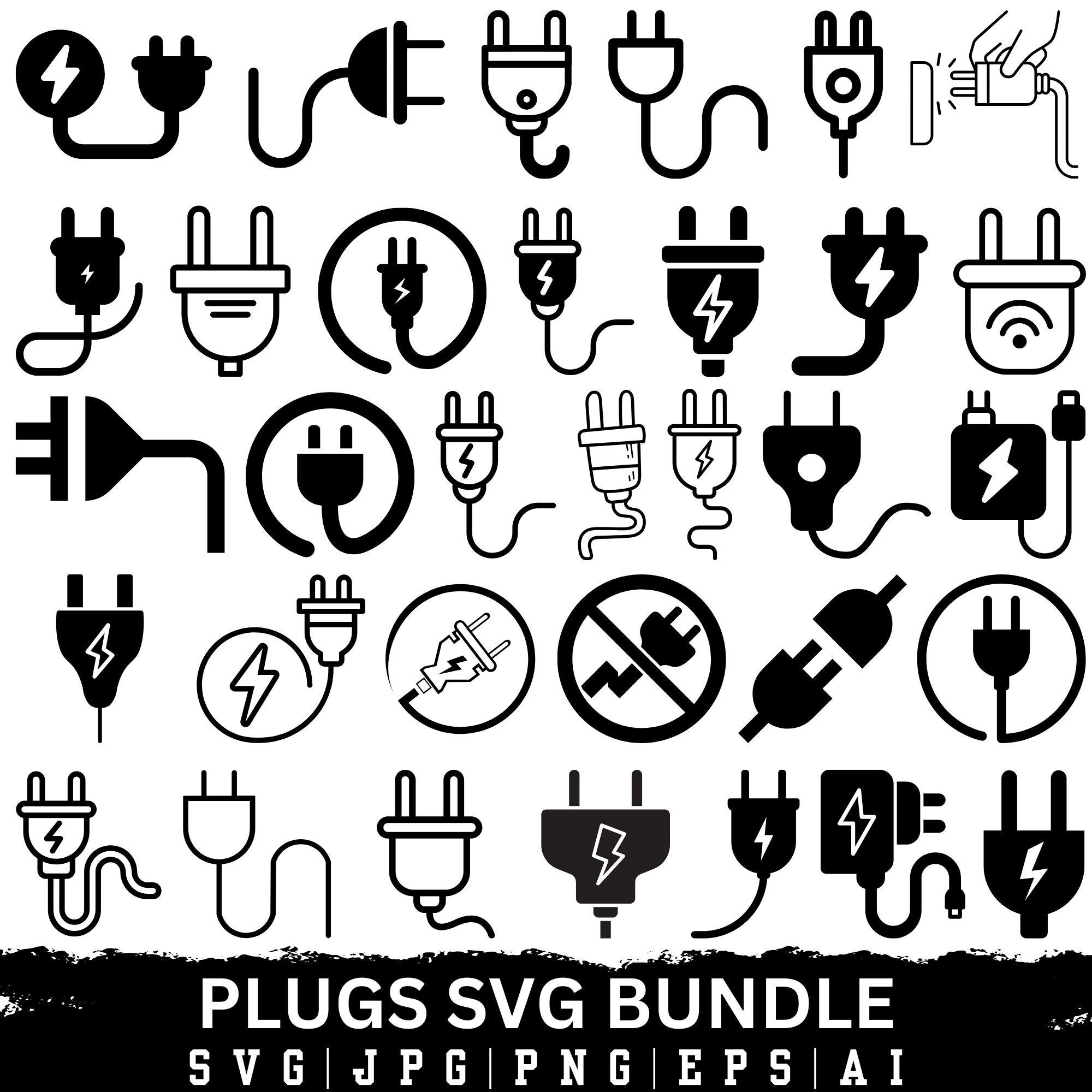 Plug SVG Bundle, Electrical Plug Clipart (digital Files) - Etsy