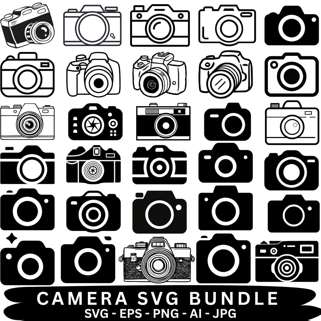 Camera SVG Bundle, Camera PNG Bundle, Camera Clipart, Camera SVG Cut ...