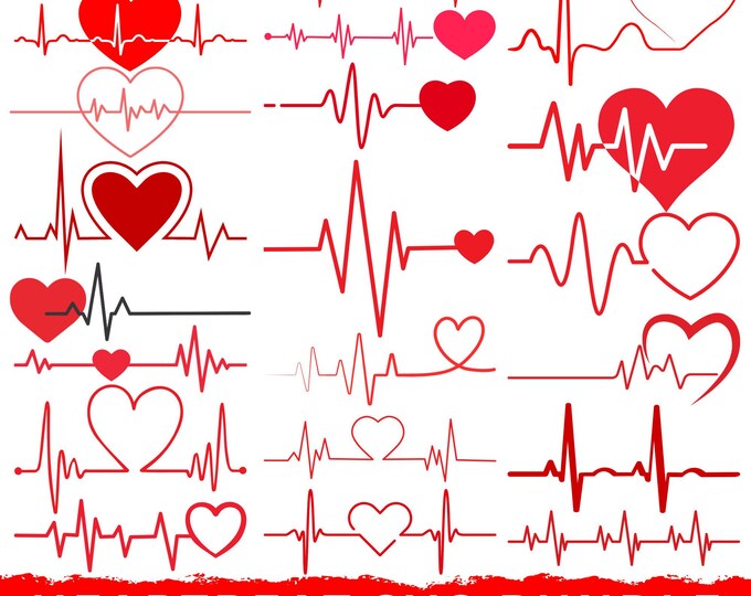 Heartbeat Svg With a Date, Heartbeat Svg, Heartbeat Svg, Valentines Day ...