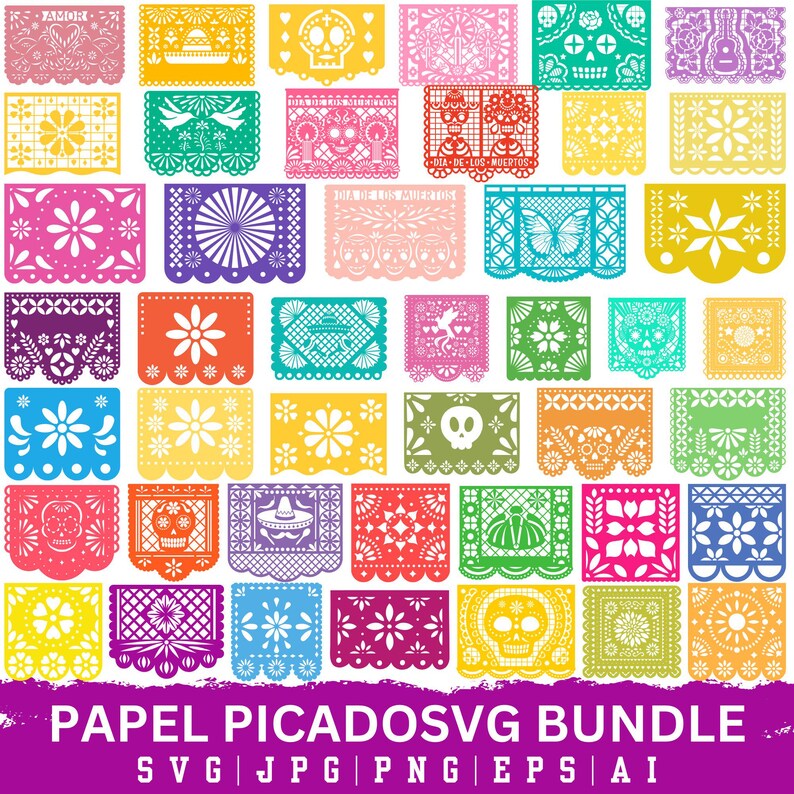 Papel Picado SVG Bundle, Mexican Fiesta Banner (digital Download) - Etsy