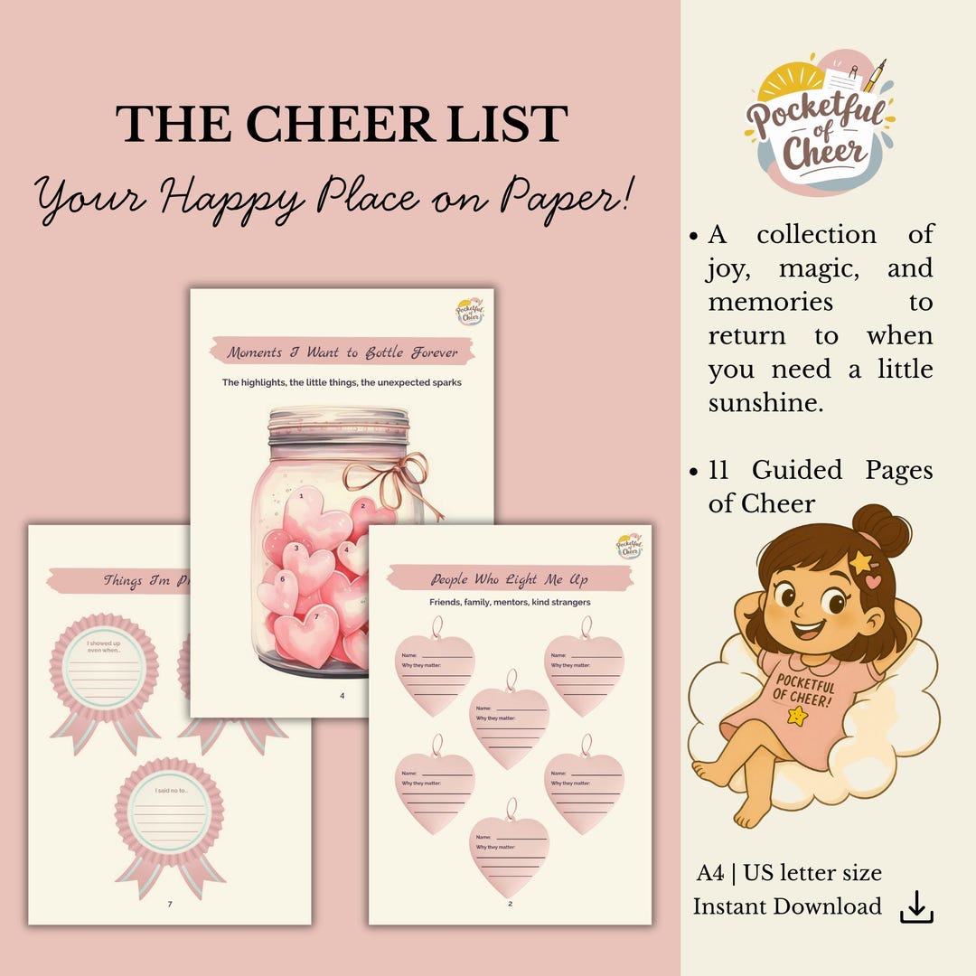 Cheer List Journal – Guided Gratitude & Joy Prompts (printable PDF) - Etsy