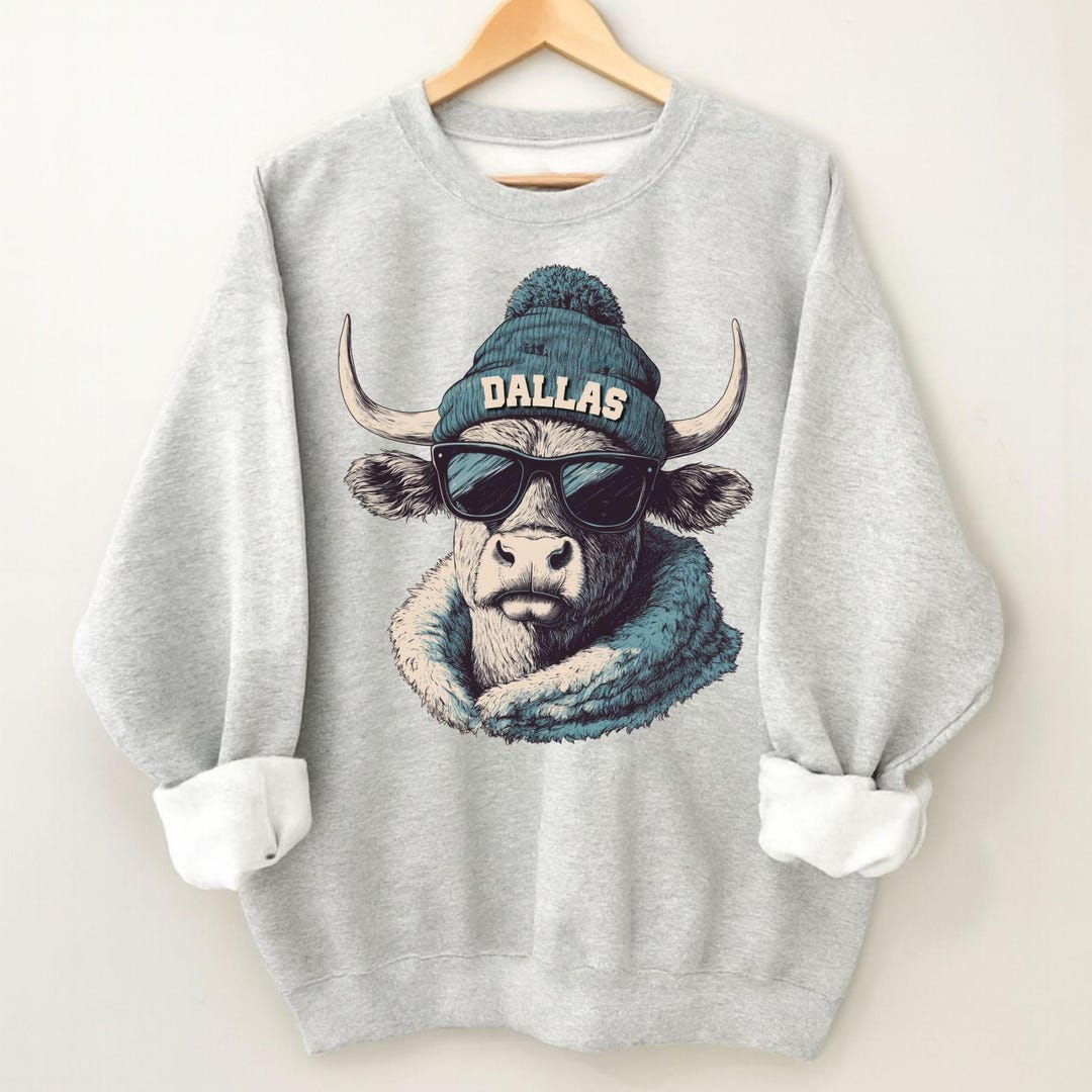Dallas Cool Cow Shirt, Funny Bull Graphic Tee, Texas Western Outfit - Etsy