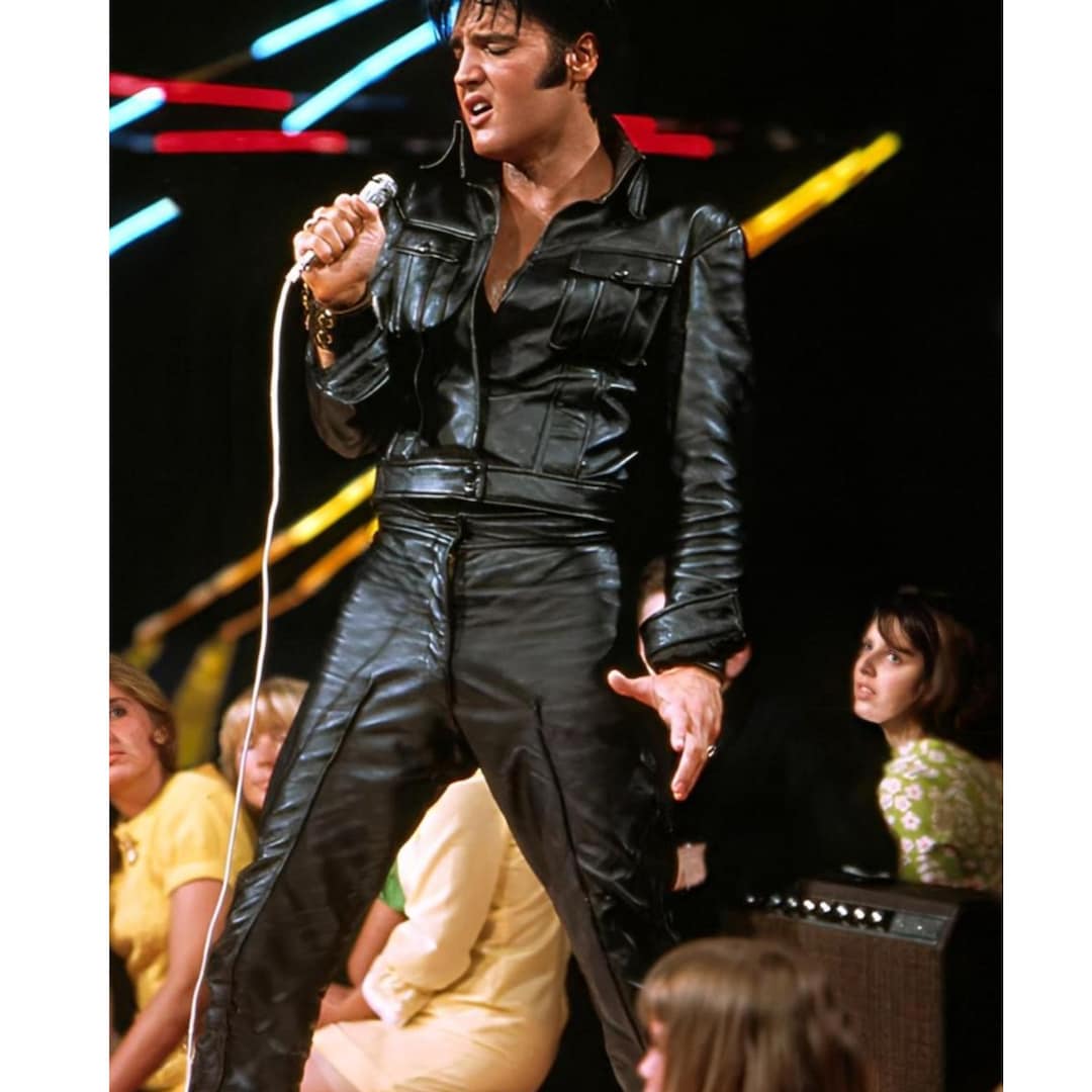 Elvis Presley 1968 Comeback Special Black Leather Suit: Tribute Costume ...