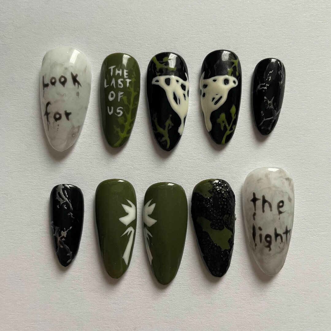 The Last of Us Nails, Green Nails, Gift for Her, Tlou, Firefly Nails - Etsy