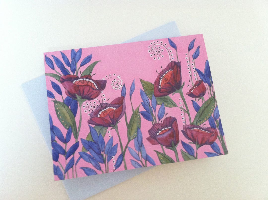 Pretty Pink Poppy - Box of 8 Blank Cards - Etsy