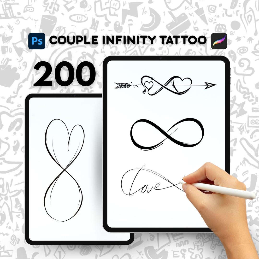 200 Couple Infinity Sign Tattoo Stamps, Procreate Infinity Tattoo ...