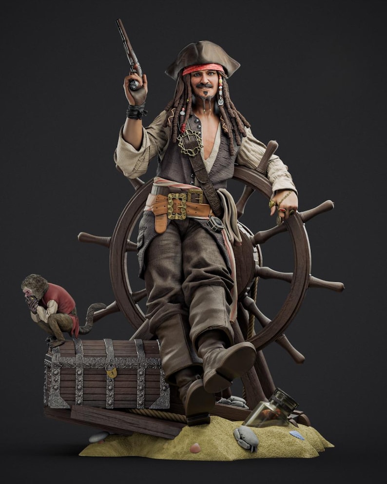 Marauder of the Tides – Rogue Sea Captain STL Statue - Etsy