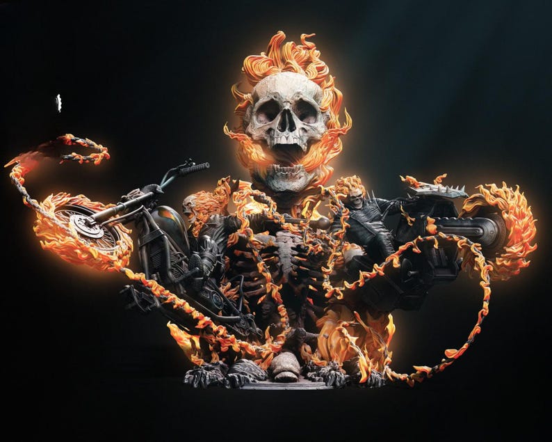 Flaming Spirit on Wheels – 3D Printable Figure STL - Etsy
