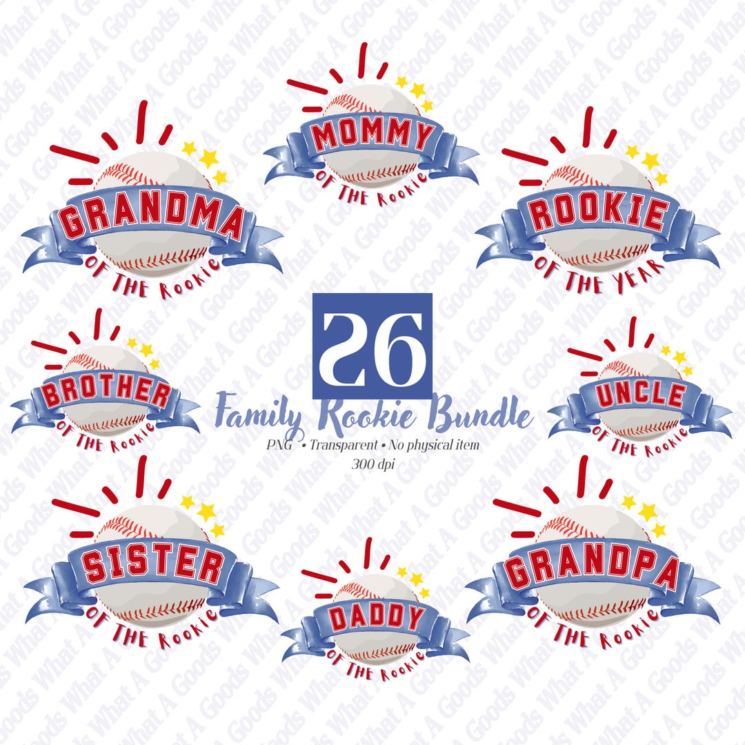 Family Baseball Rookie PNG Bundle: Shirt Designs (digital Download) - Etsy