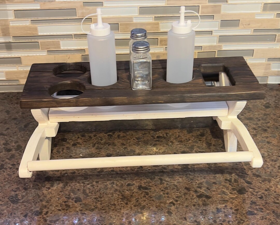 Rustic Wood BBQ Caddy, Condiment Table, Farmhouse Decor - Etsy