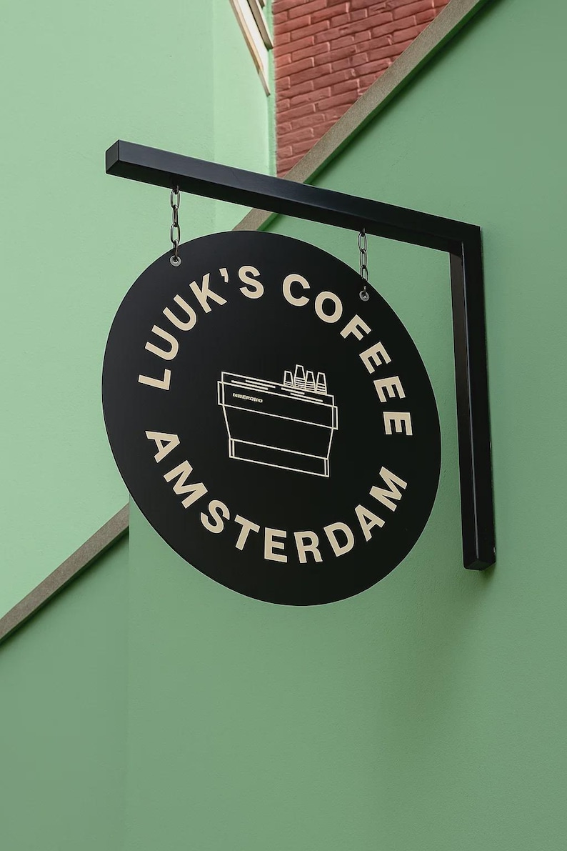Custom Hanging Blade Sign - Storefront Wall Mounted Sign - Double Sided ...