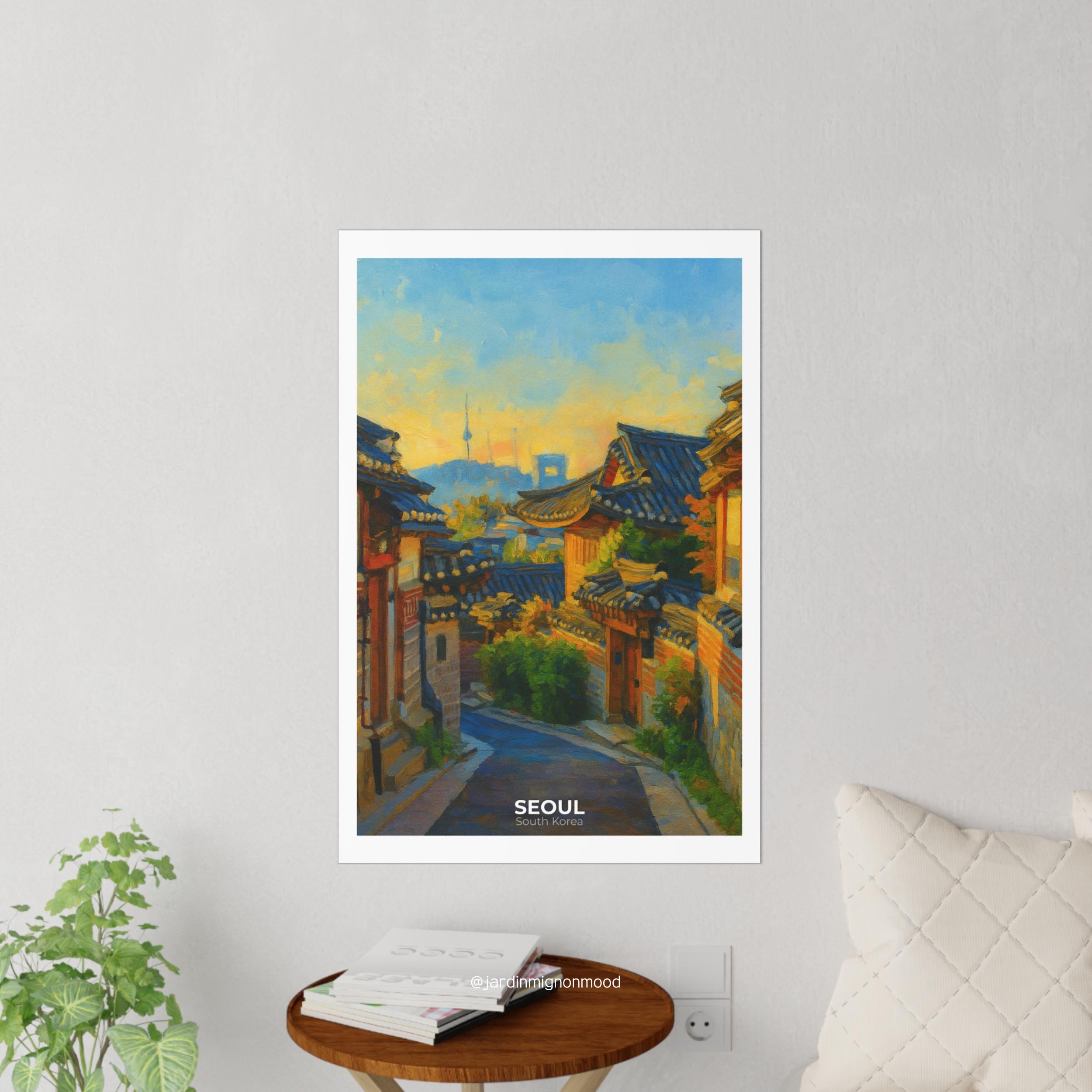 Seoul Hanok Village Print: Korean Architecture, Namsan Tower View (PDF ...