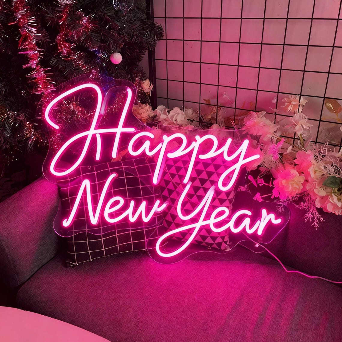 Custom Neon Signs, Neon Sign Custom, New Year Sign, Holiday Sign, Neon ...