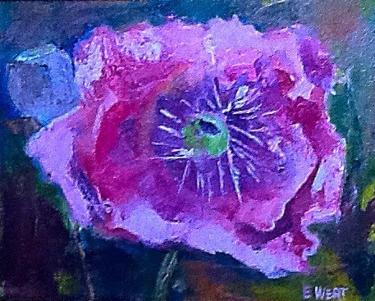 Single Pink Poppy - Fine Art Painting - Etsy