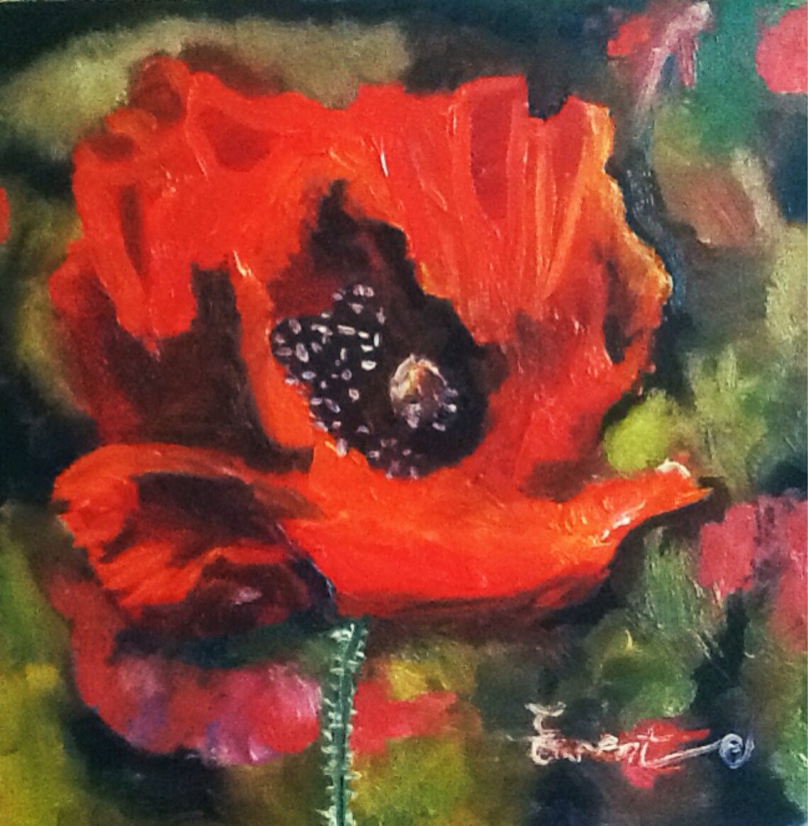 Red Poppy Oil Painting Fine Art Small - Etsy