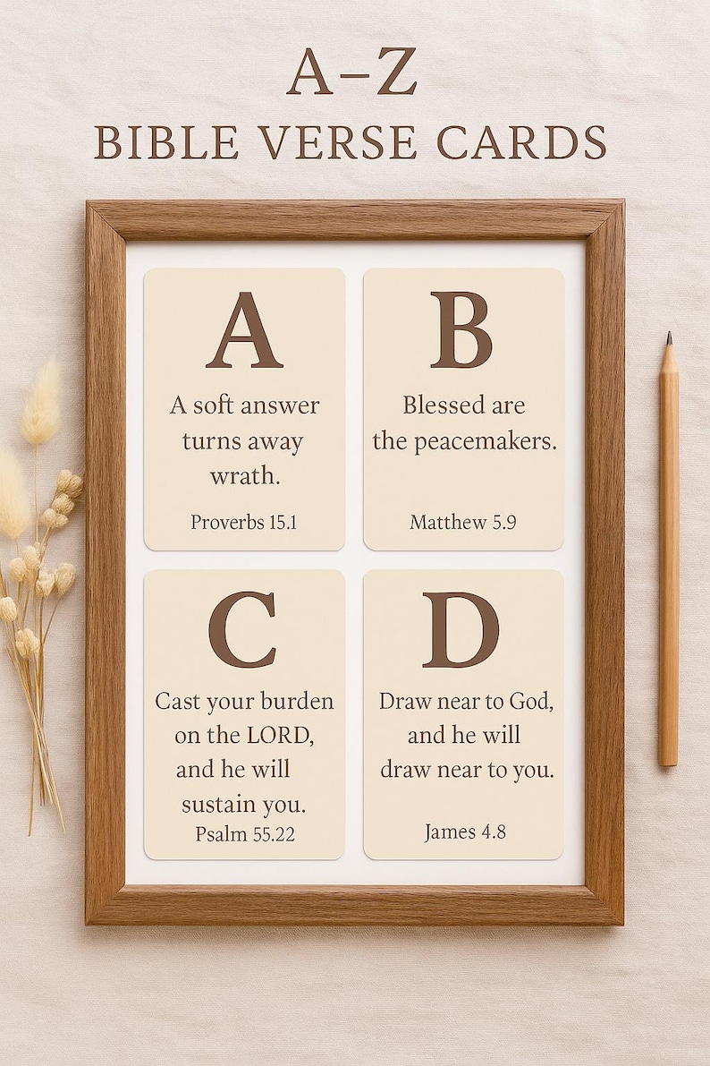 Christian Alphabetical Printable Scripture Cards | - Etsy