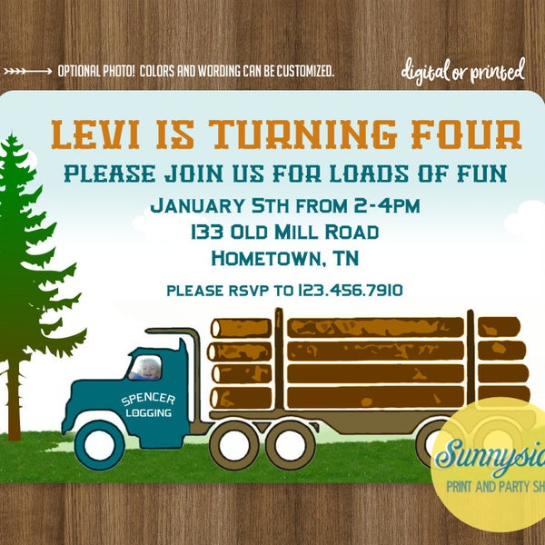 Logging Birthday Invitation - Etsy