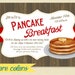 Pancake Breakfast Party Printable Invitation for Community Fundraiser ...