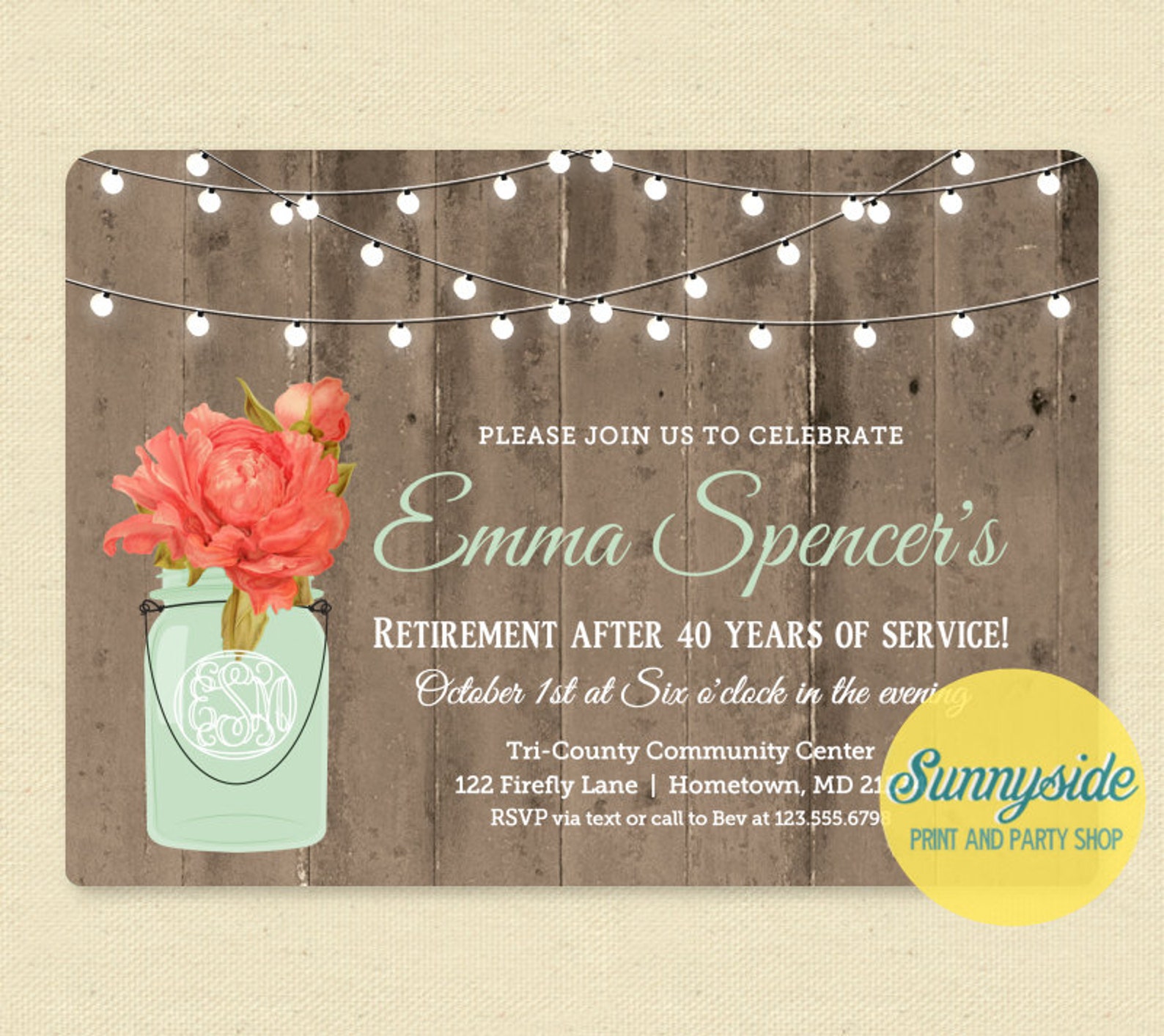Rustic Retirement Invitation Retirement Party Invitation | Etsy