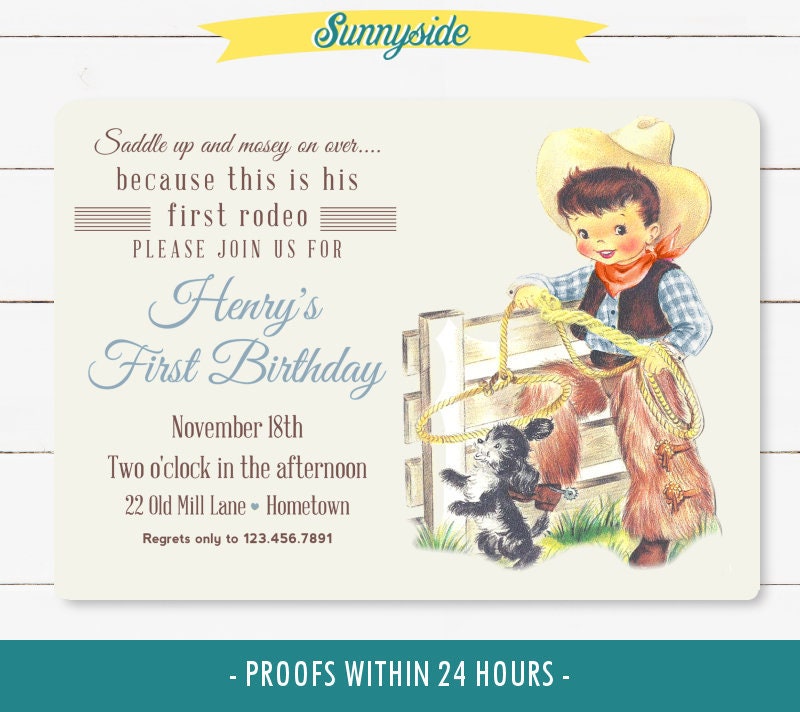 First Birthday Boys Rodeo Invitation Printable 1st Birthday - Etsy