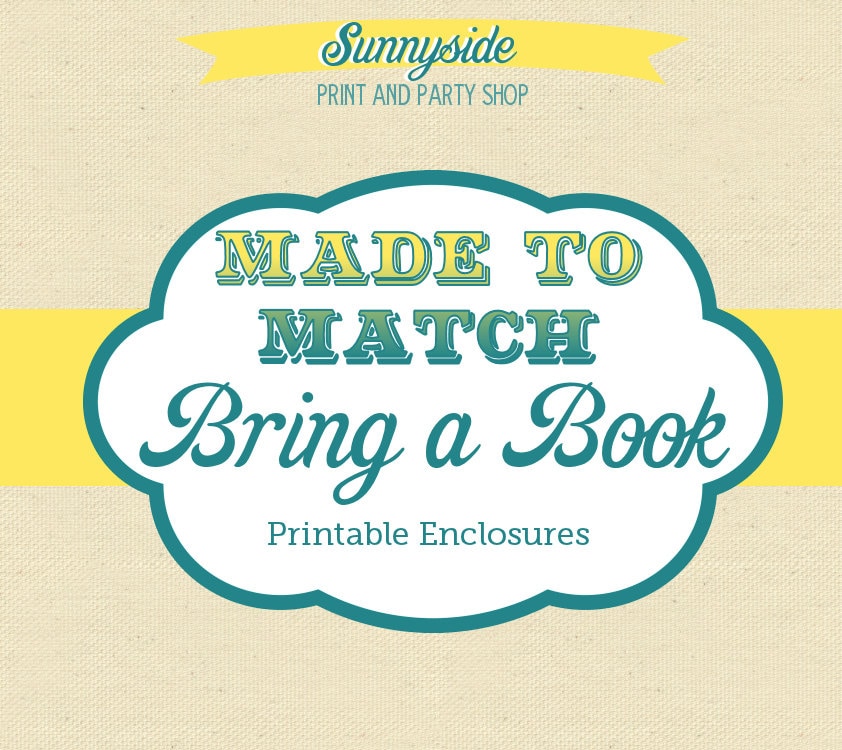 Bring a Book Printable + Baby Library Bookplates - Made to Match - Etsy