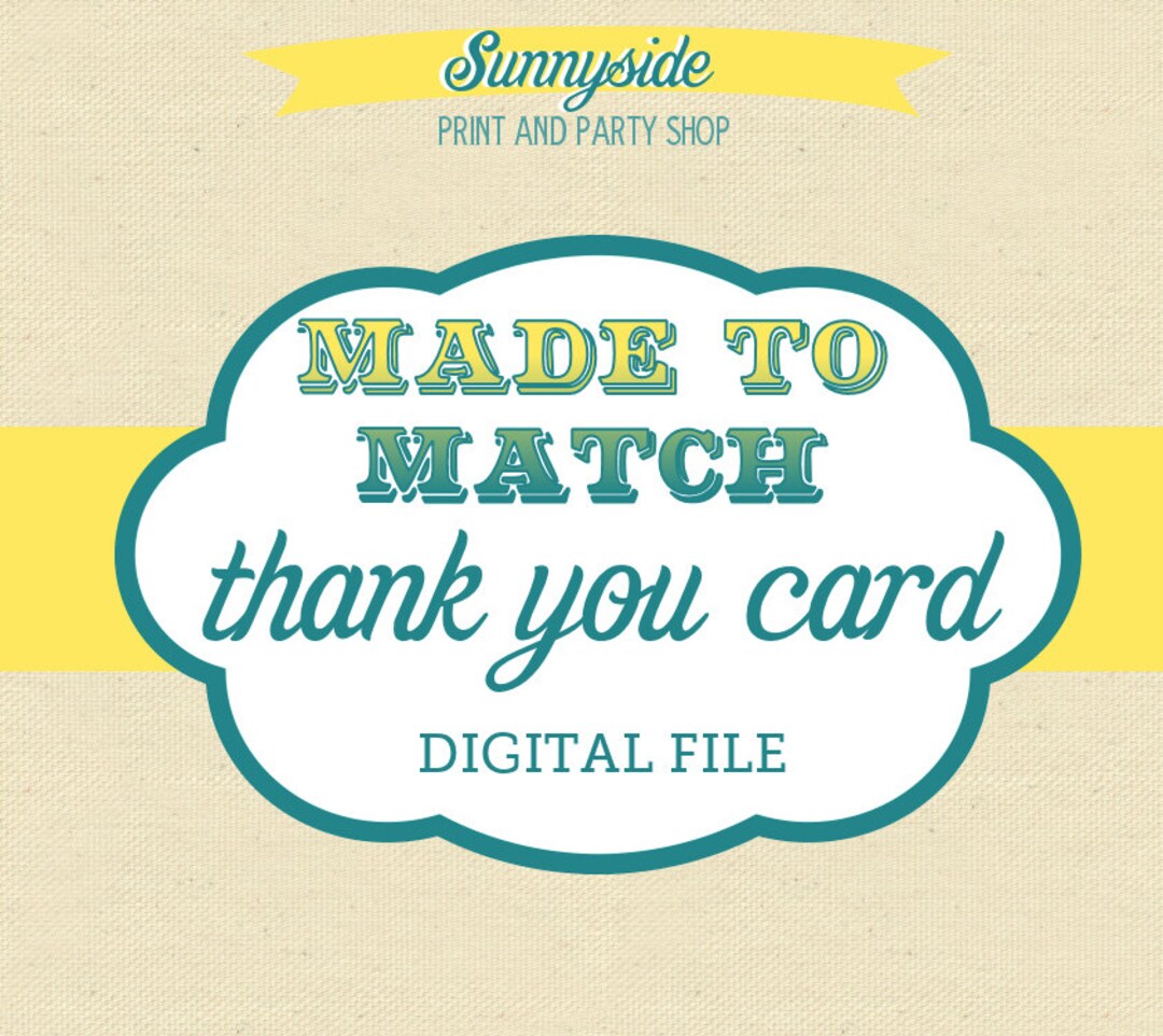 Made to Match - Digital Thank You Card - Etsy
