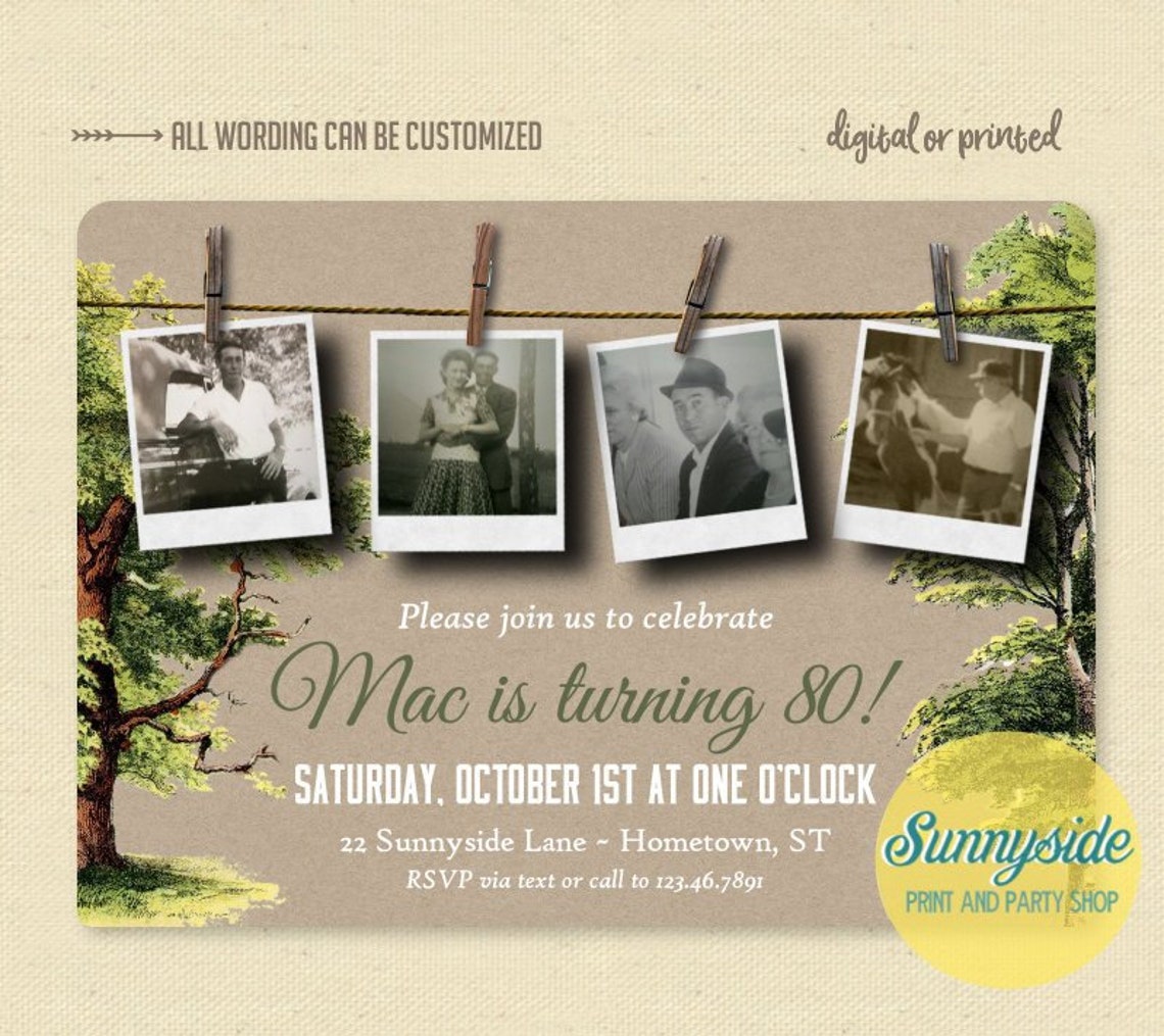 Men's Birthday Invitation With Photos Surprise Party - Etsy