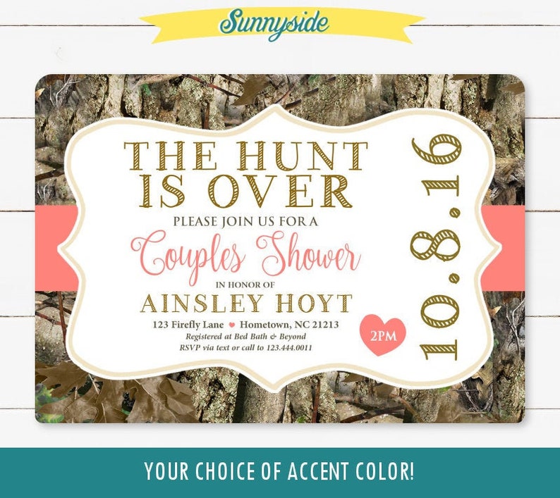 The Hunt is Over Camo Bridal or Wedding Shower Invitation - Etsy