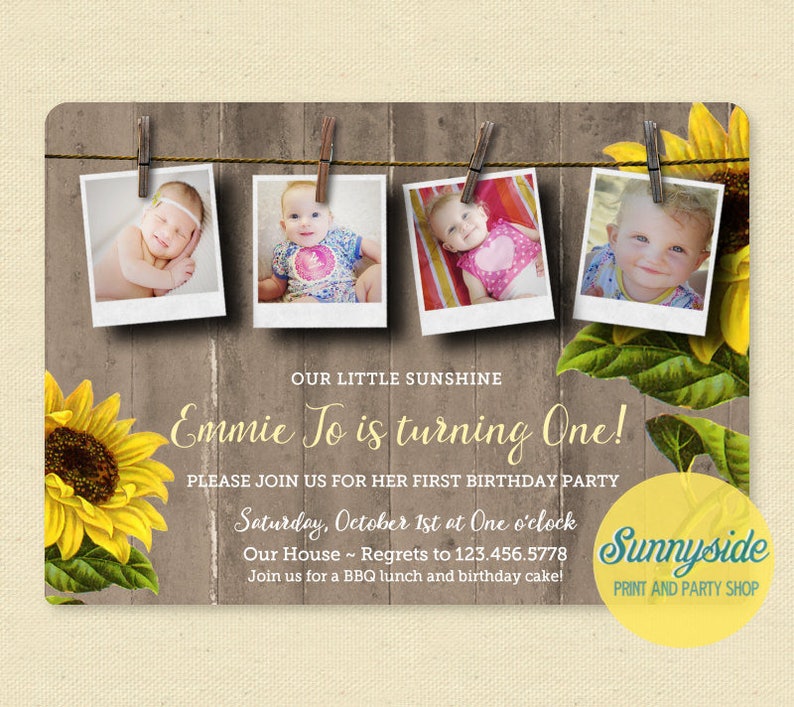 Collage Photos Birthday Invitation Girls Country Birthday - Etsy