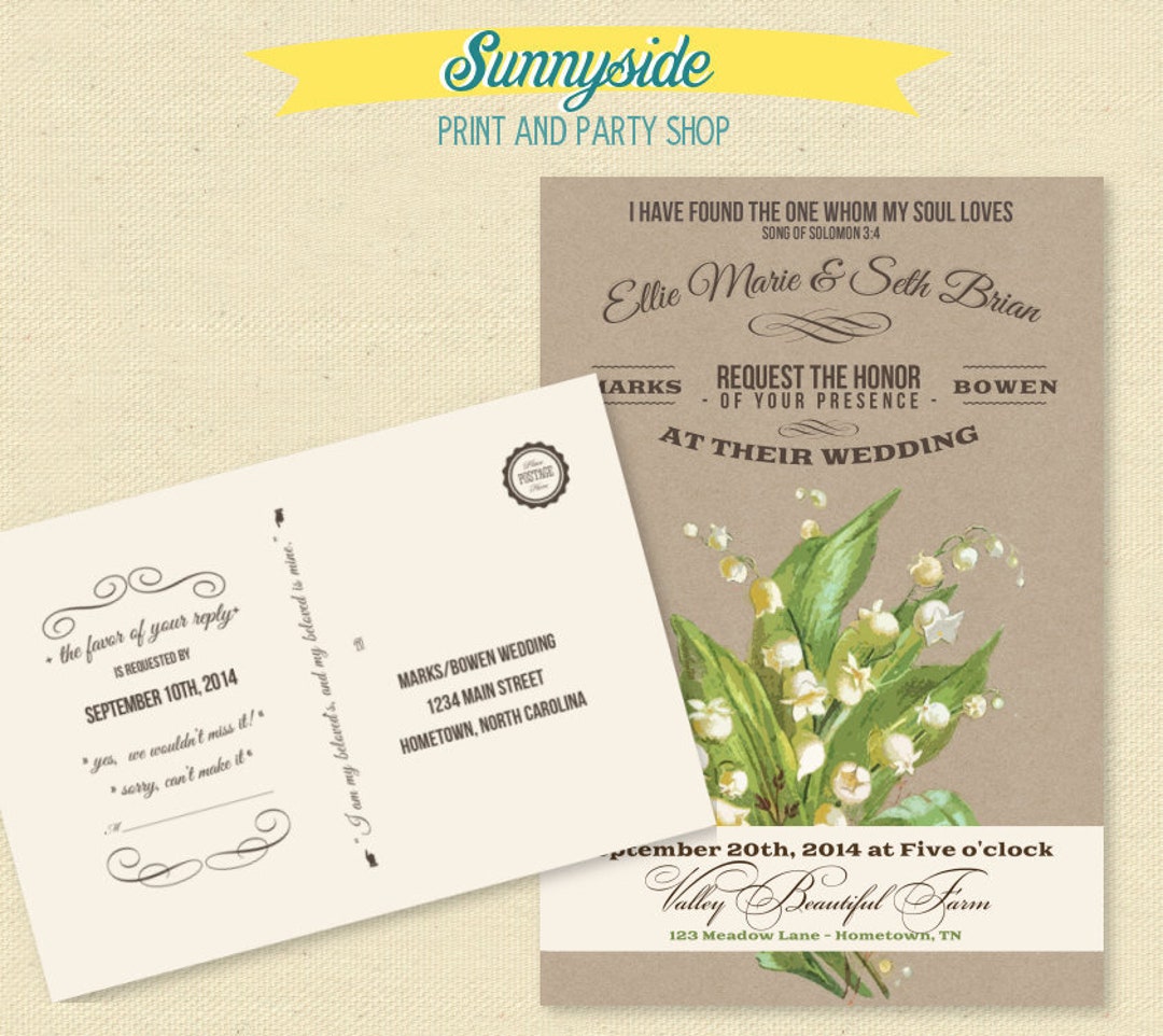 Song of Solomon Wedding Invitation Suite With Lily of the Valley ...