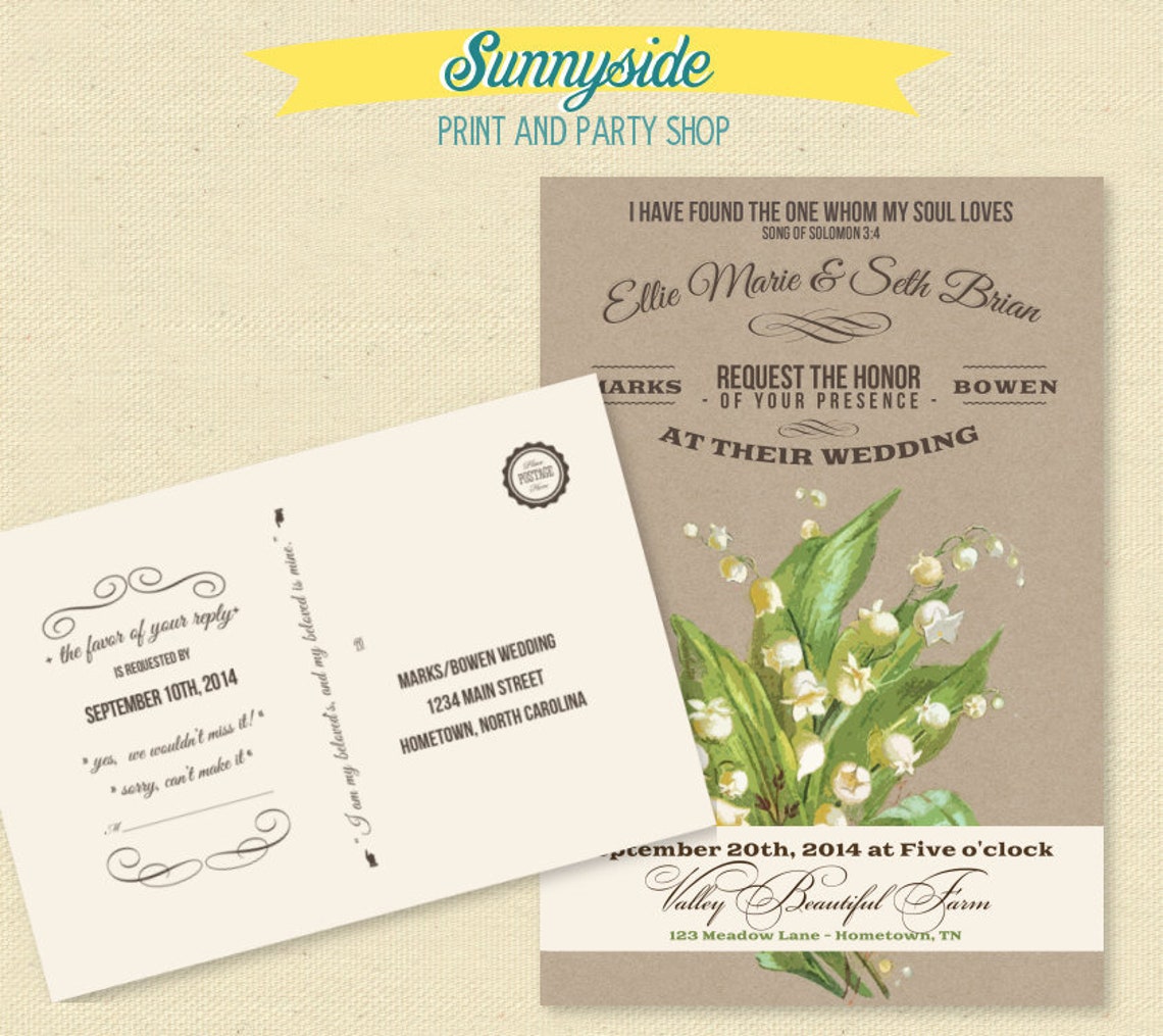 Song of Solomon Wedding Invitation Suite With Lily of the Valley ...