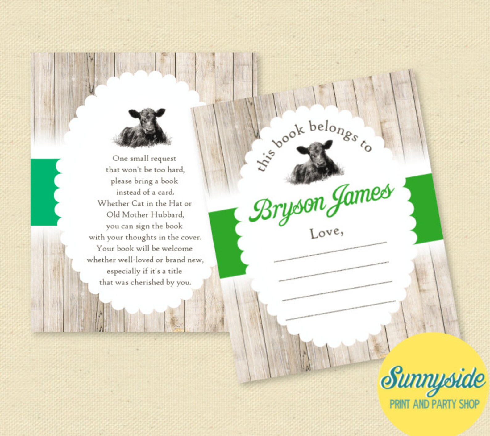 Bring a Book Printable Baby Library Bookplates Made to - Etsy