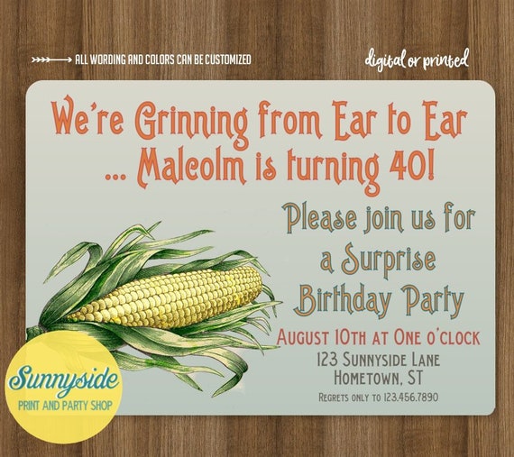 Printable surprise birthday invitation for farmer, personalized for any ...
