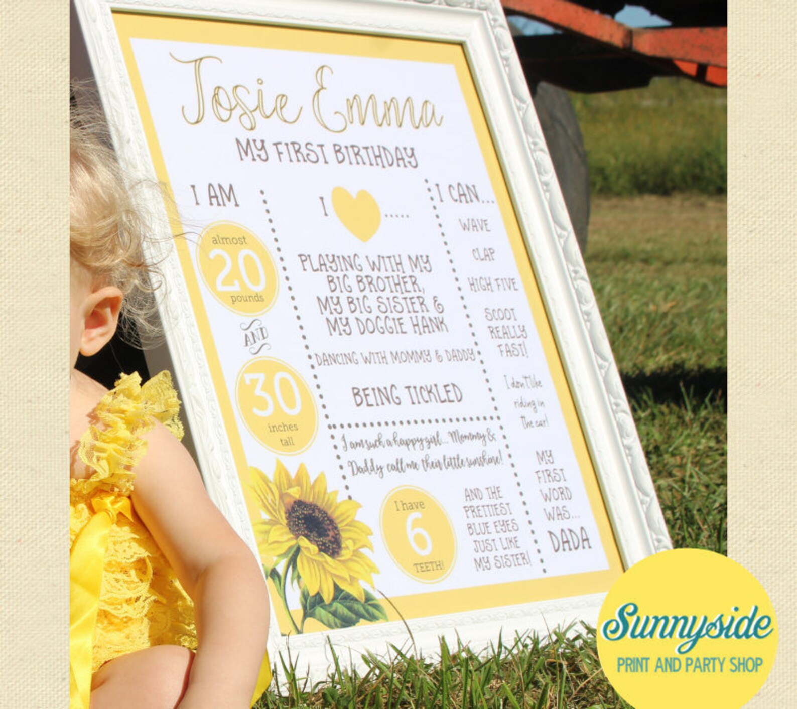 Boys Printable Birthday Poster // Farm, Corn, Tractor // First Birthday ...