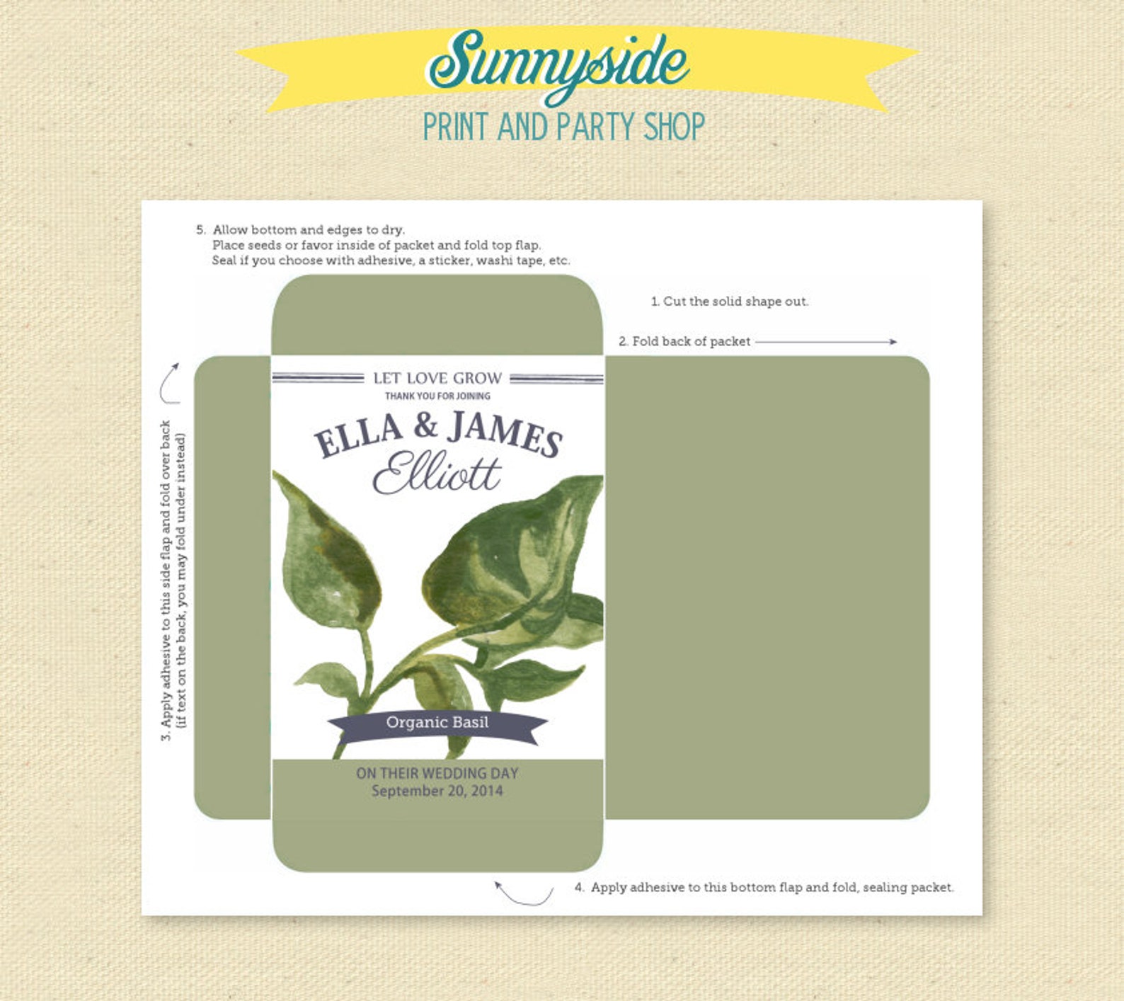 Custom Logo PRINTABLE Seed Packet Design DIY Customer - Etsy